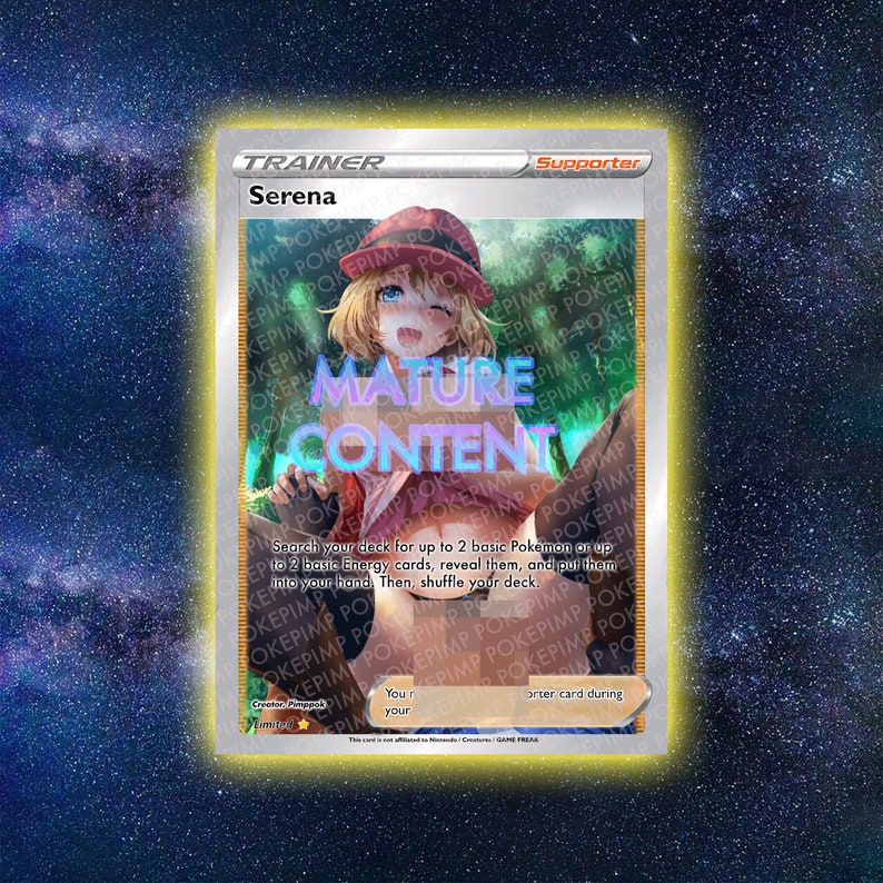 Custom Waifu Pokemon Card Sexy Serena Holographic Proxy Fan Etsy Australia