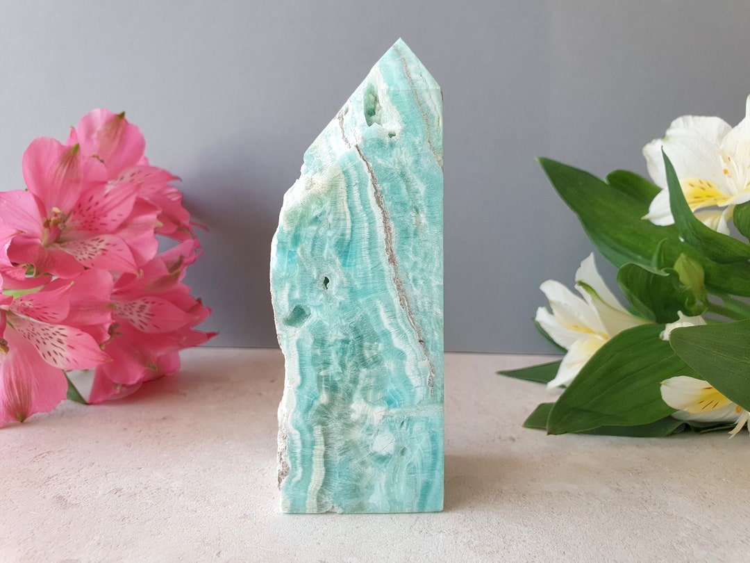 Blue Hemimorphite Tower (2) | Crystal Tower & Hemimorphite Crystal ...