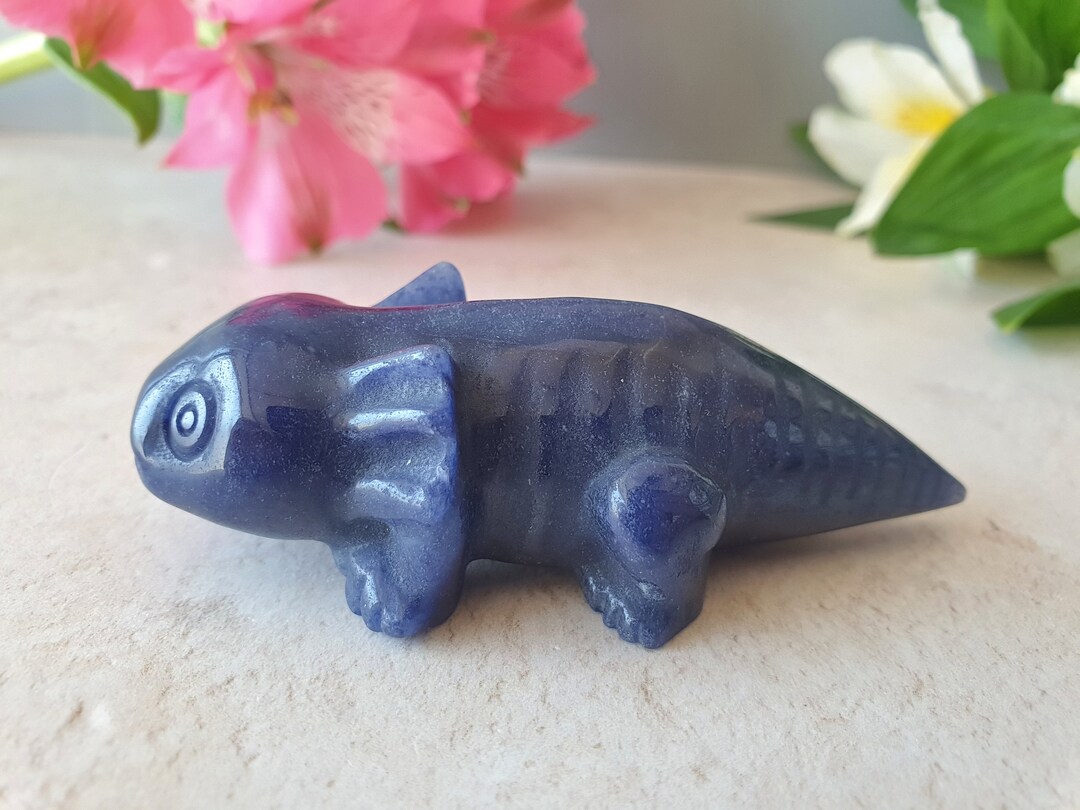 Blue Aventurine Axolotl | Axolotl Gifts | Amethyst Crystal Carving ...