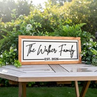 Personalized Family Name Sign: Rustic Wooden Canvas Wall Art - Etsy