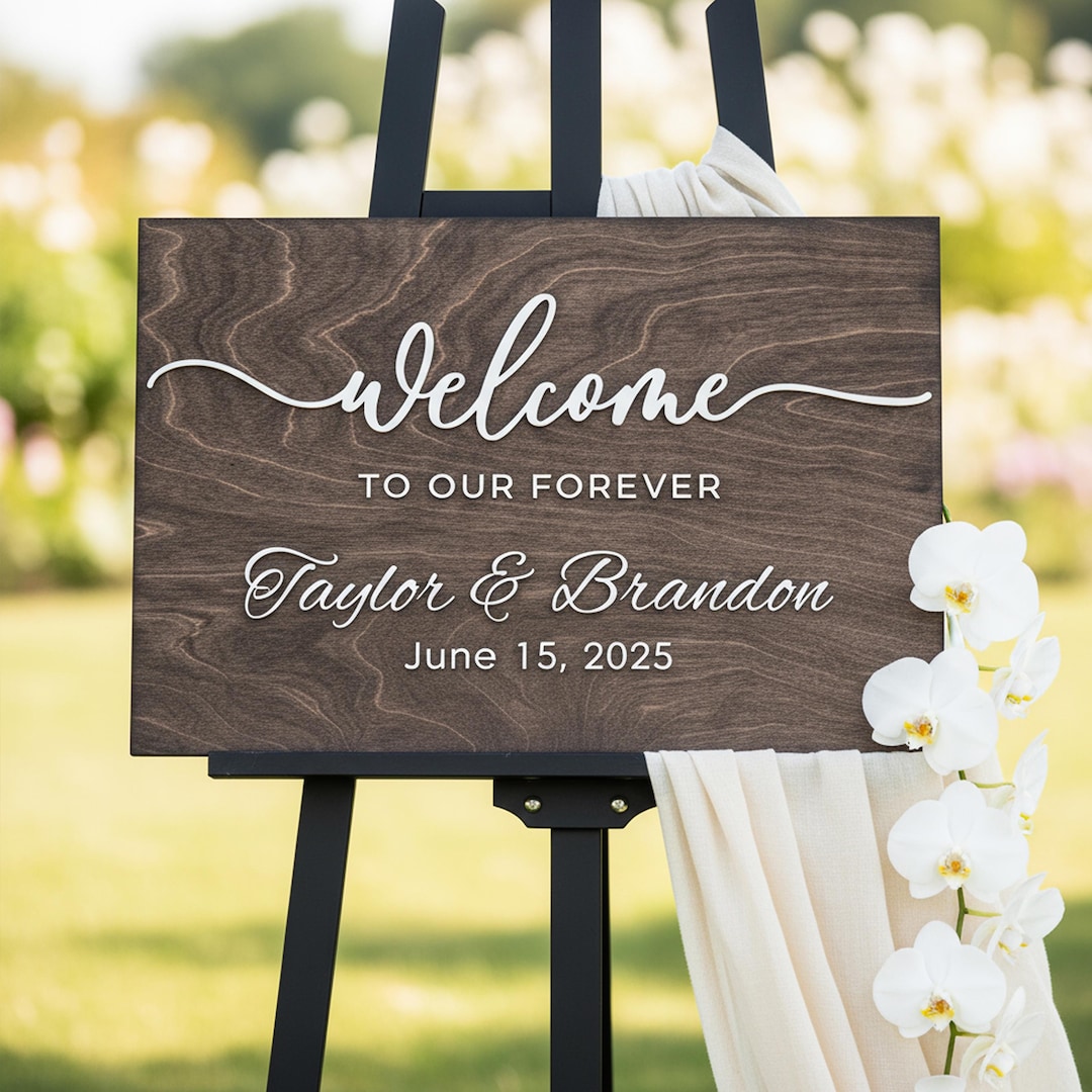 Personalized 3D Wood Wedding Welcome Sign, Custom Venue Decor - Etsy Canada