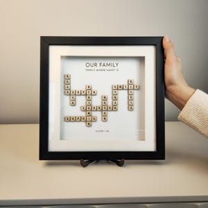 Personalised Scrabble Family Name Frame, Custom Wooden Tile Art ...