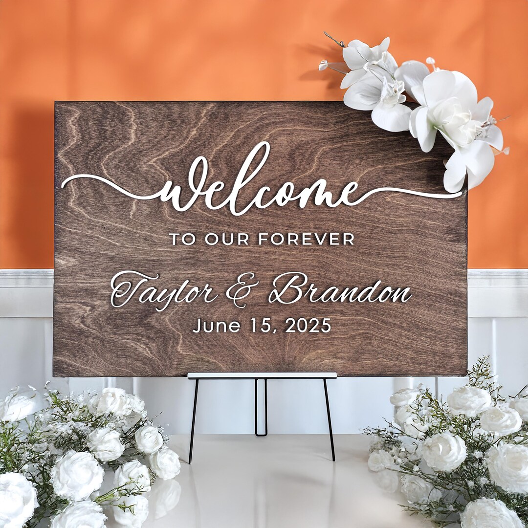 3D Wedding Welcome Sign, Personalized Wedding Sign, Wedding Venue Sign ...