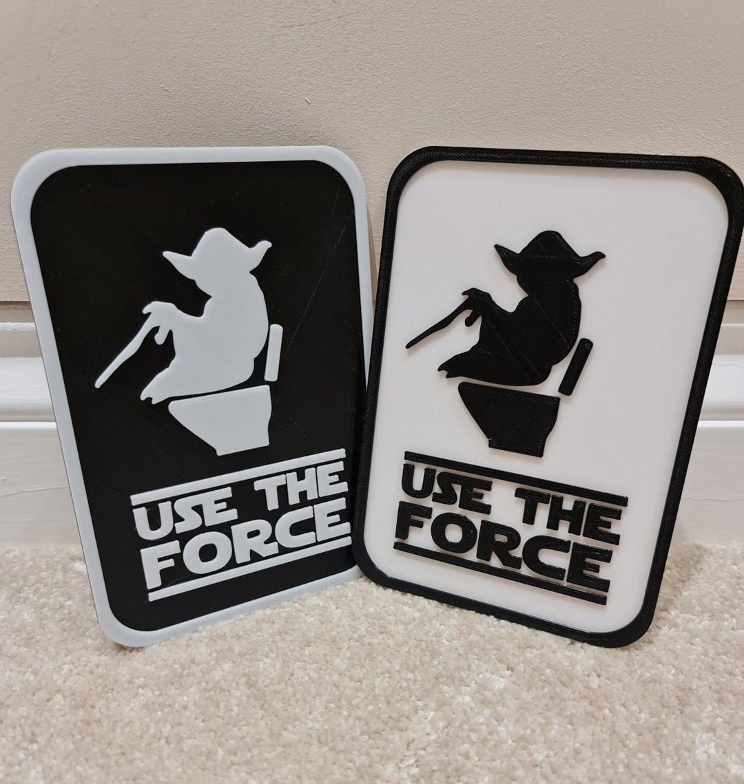 Star Wars Yoda Use the Force Toilet Sign Gaming Man Cave Novelty Funny ...