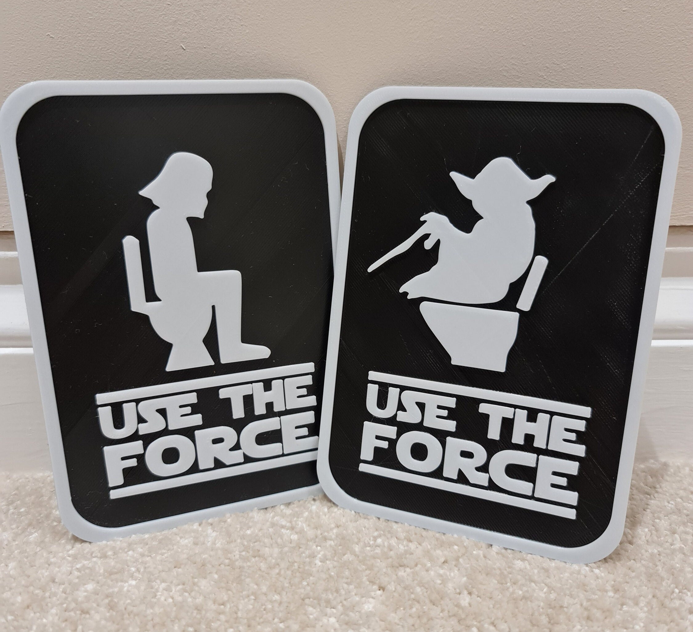 Star Wars Yoda Use the Force Toilet Sign Gaming Man - Etsy UK