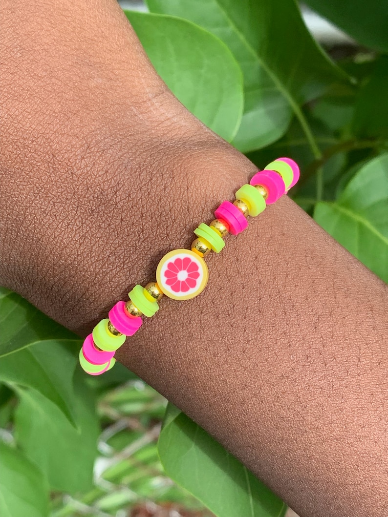 Summer Fruity Set Preppy Clay Beaded Polymer Clay Bracelet - Etsy UK