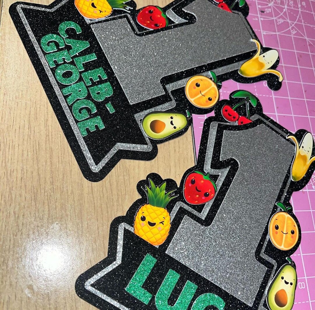 Hey Bear | Dancing Fruit Topper | Double-layered Glitter Set - Etsy UK