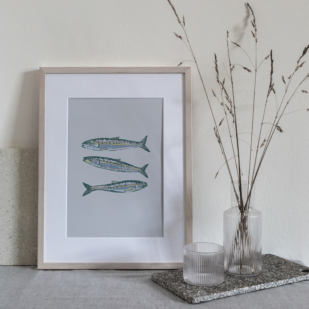 Pacific Herring Art Print, Coastal Wall Decor - Etsy