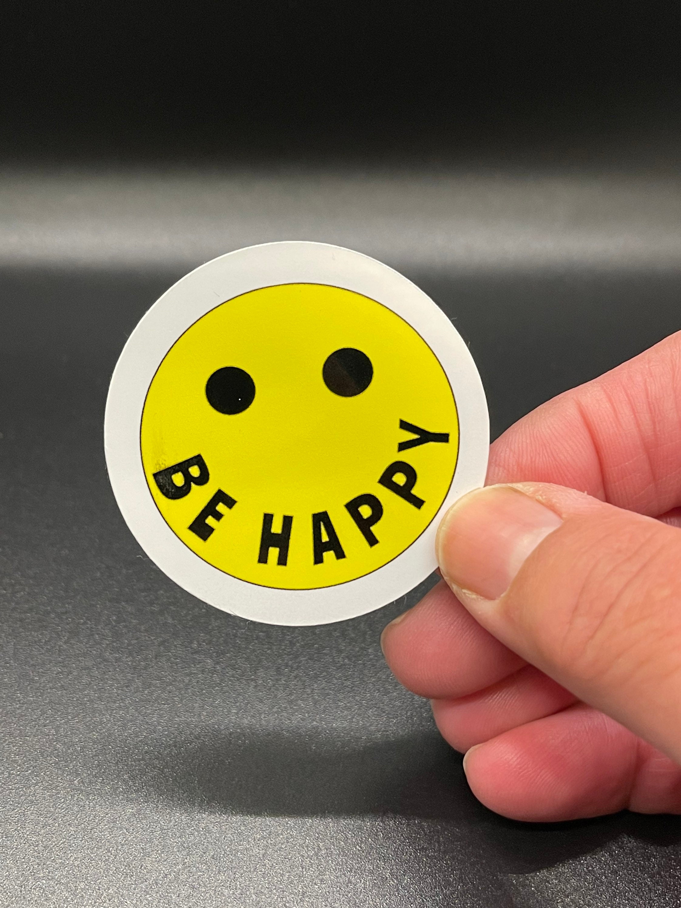 Be Happy Sticker, Smiley Sticker, Trendy Stickers, Laptop Sticker ...