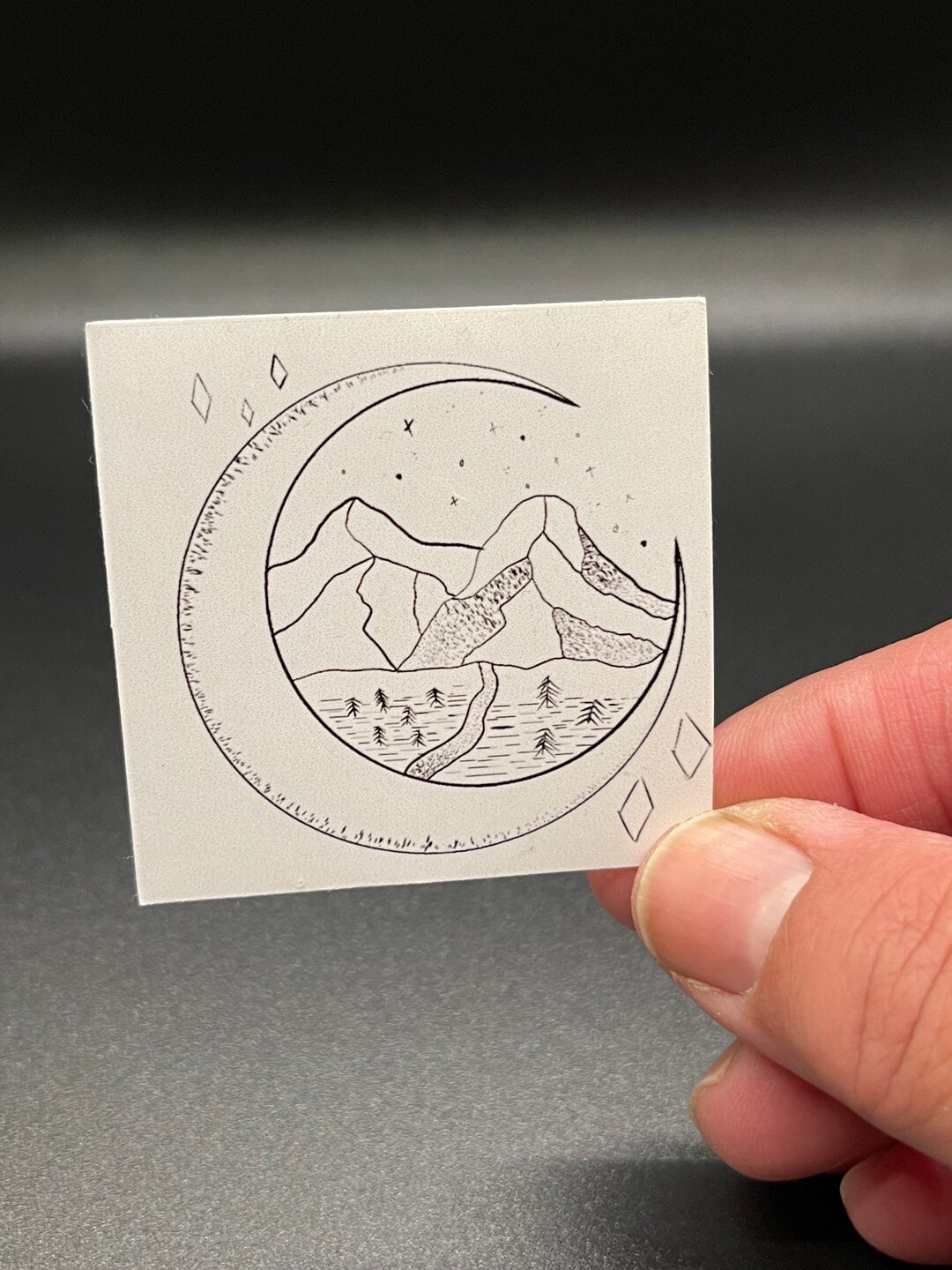 Mountain Moon Sticker, Moon Sticker, Trendy Stickers, Moon Laptop ...