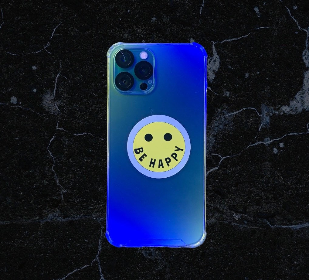 Be Happy Sticker, Smiley Sticker, Trendy Stickers, Laptop Sticker ...
