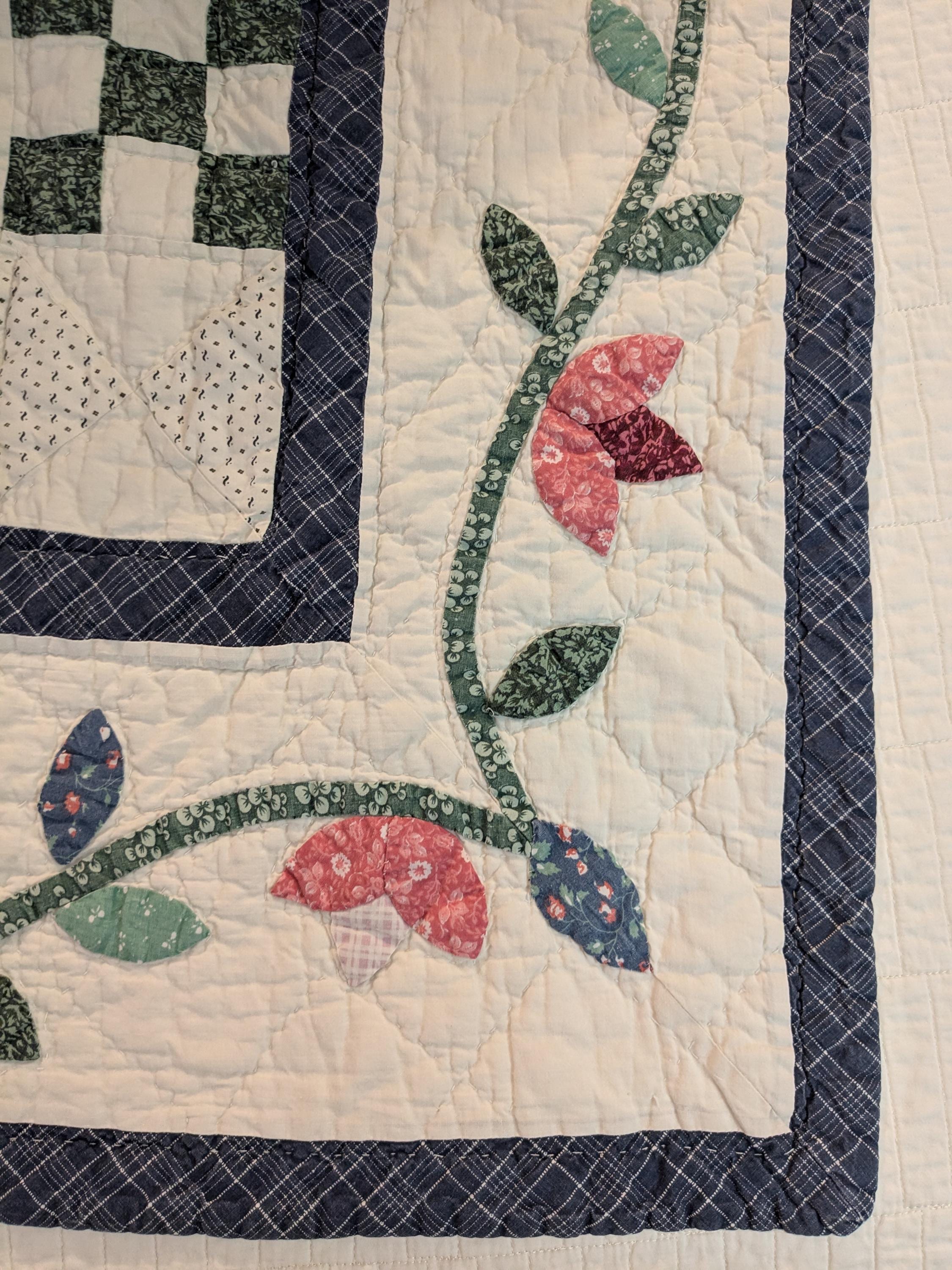 Nine Patch With Floral Border - Etsy