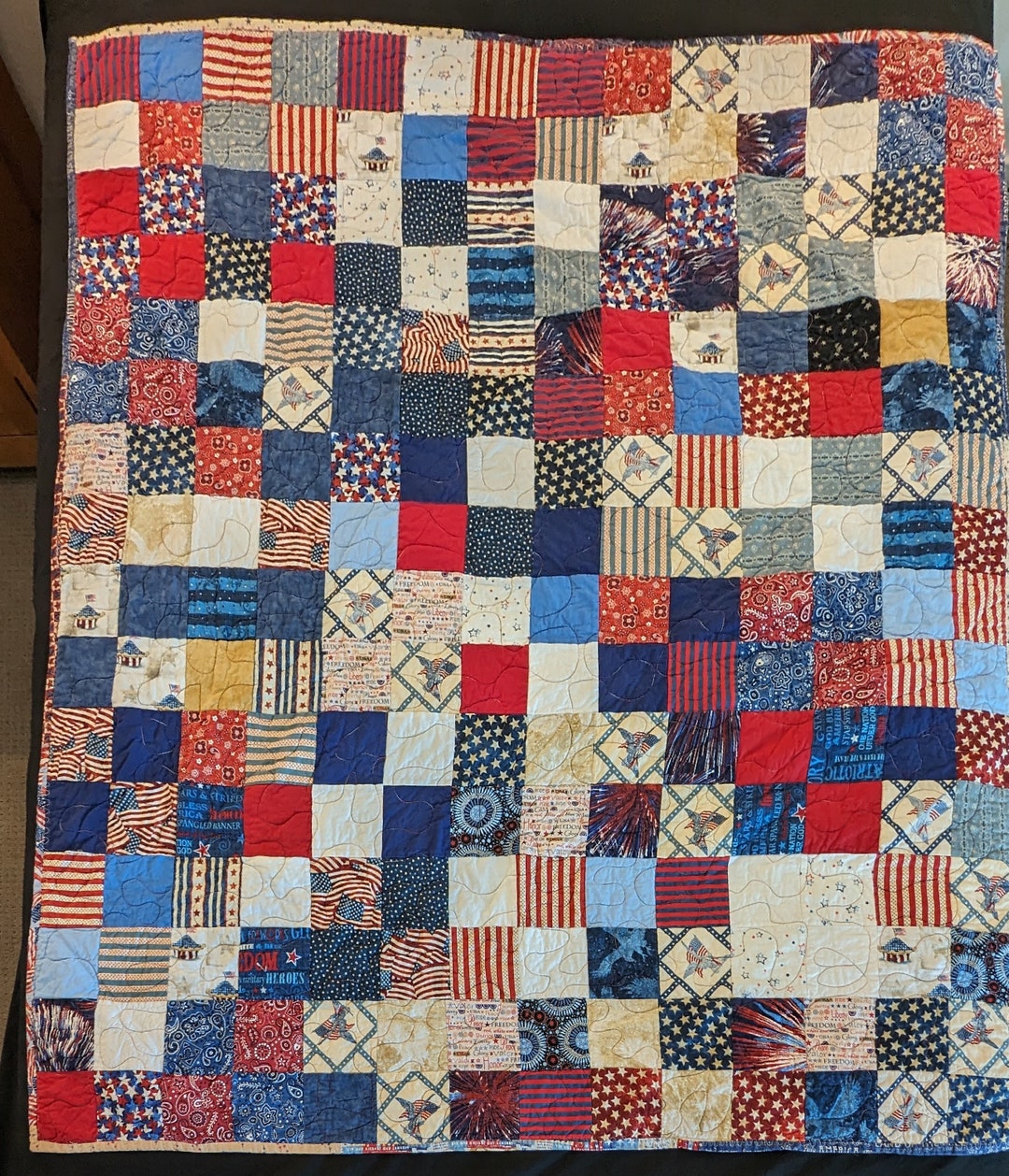 Star Spangled Patchwork Quilt - Etsy