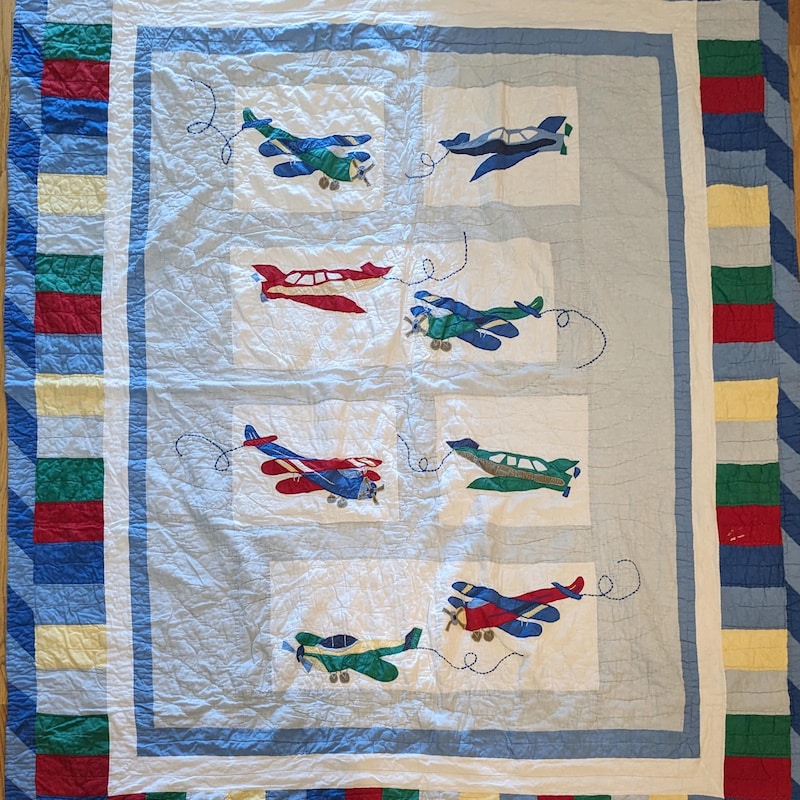 Airplane Quilt - Etsy