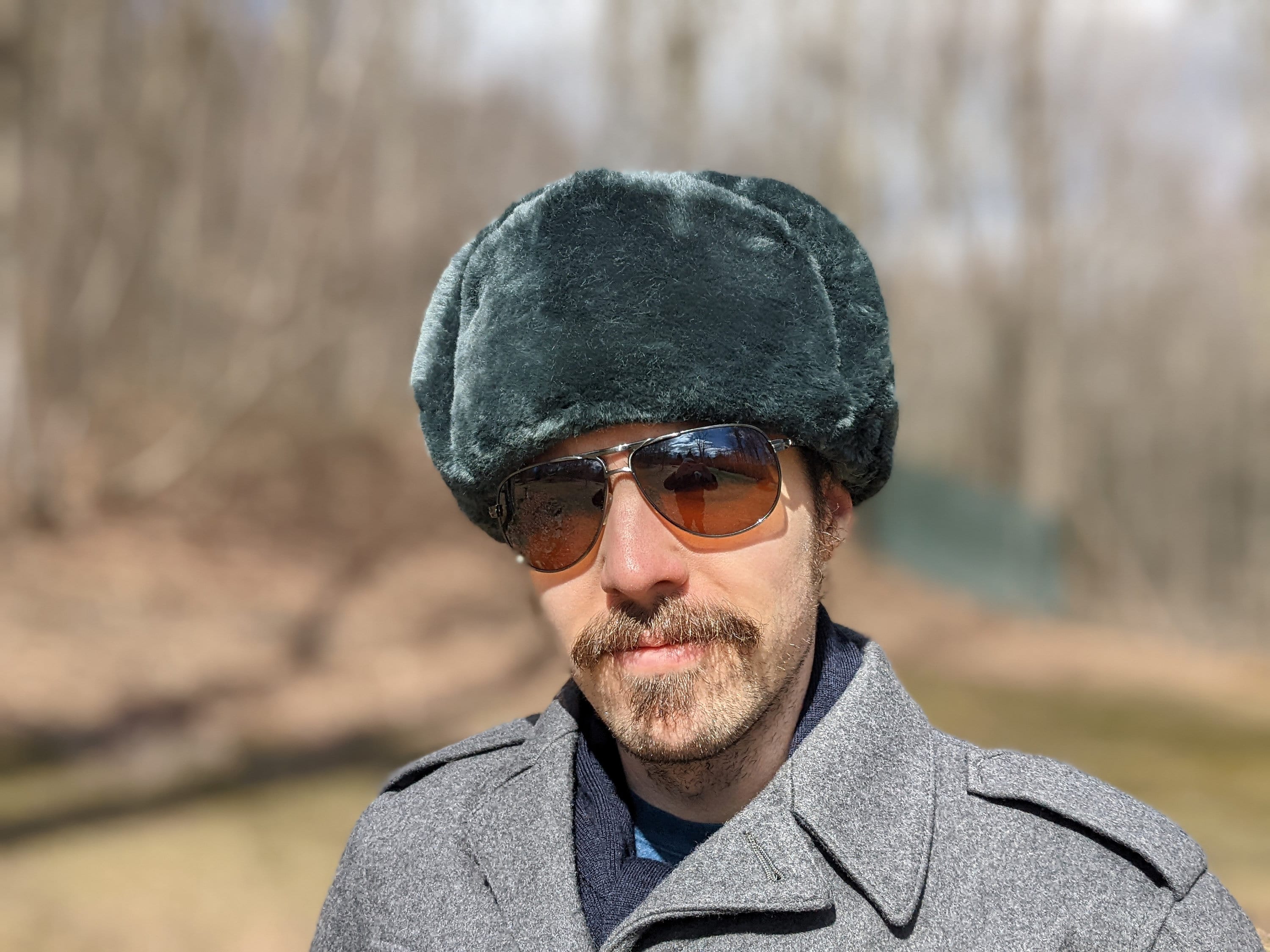 Authentic Gray/blue Ukrainian Ushanka Fur and Wool Hat Warm - Etsy