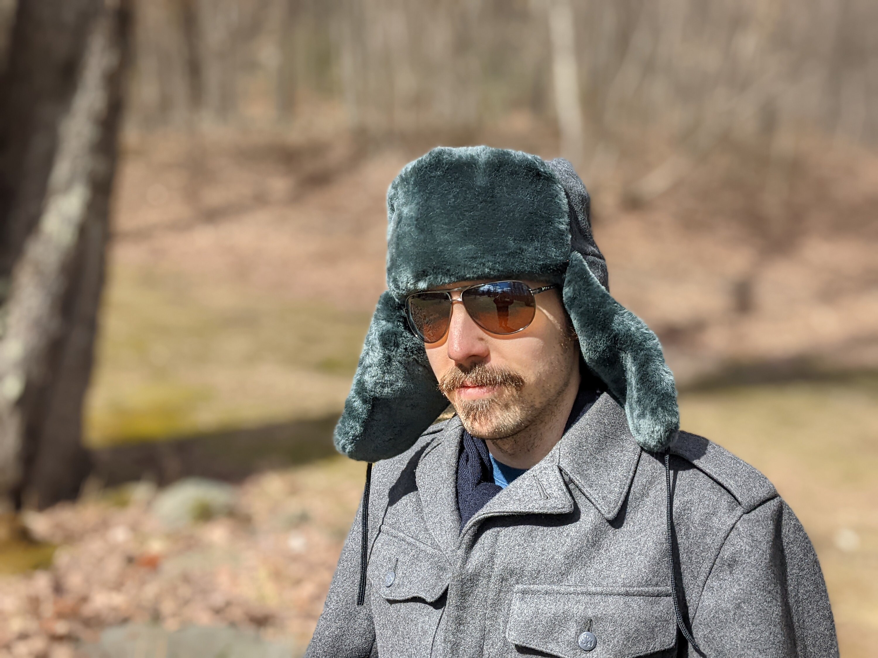 Authentic Gray/blue Ukrainian Ushanka Fur and Wool Hat Warm - Etsy