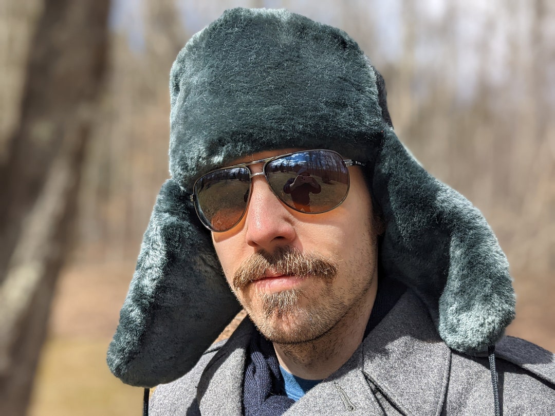 Authentic Gray/blue Ukrainian Ushanka Fur and Wool Hat Warm - Etsy