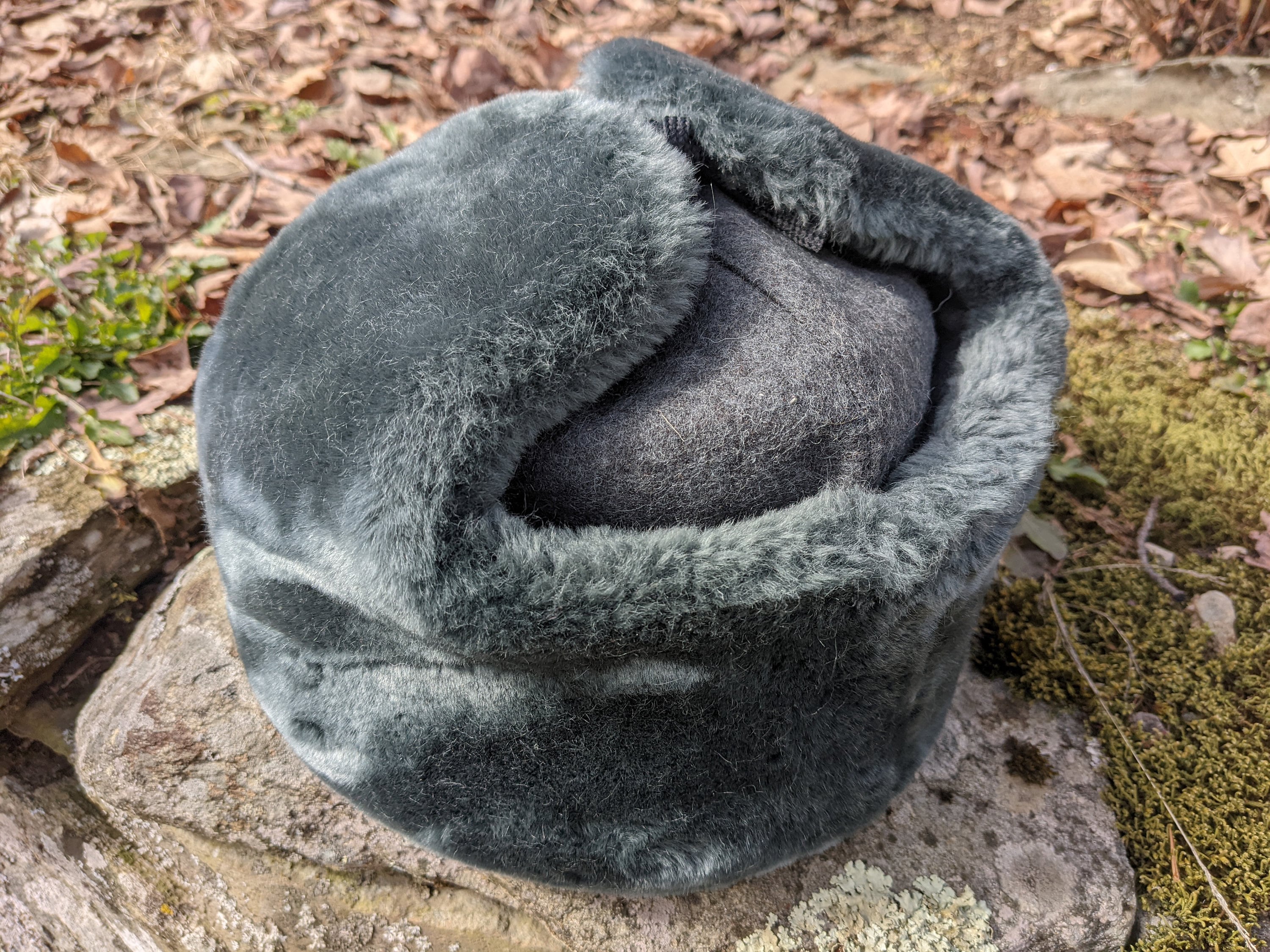 Authentic Gray/blue Ukrainian Ushanka Fur and Wool Hat Warm - Etsy