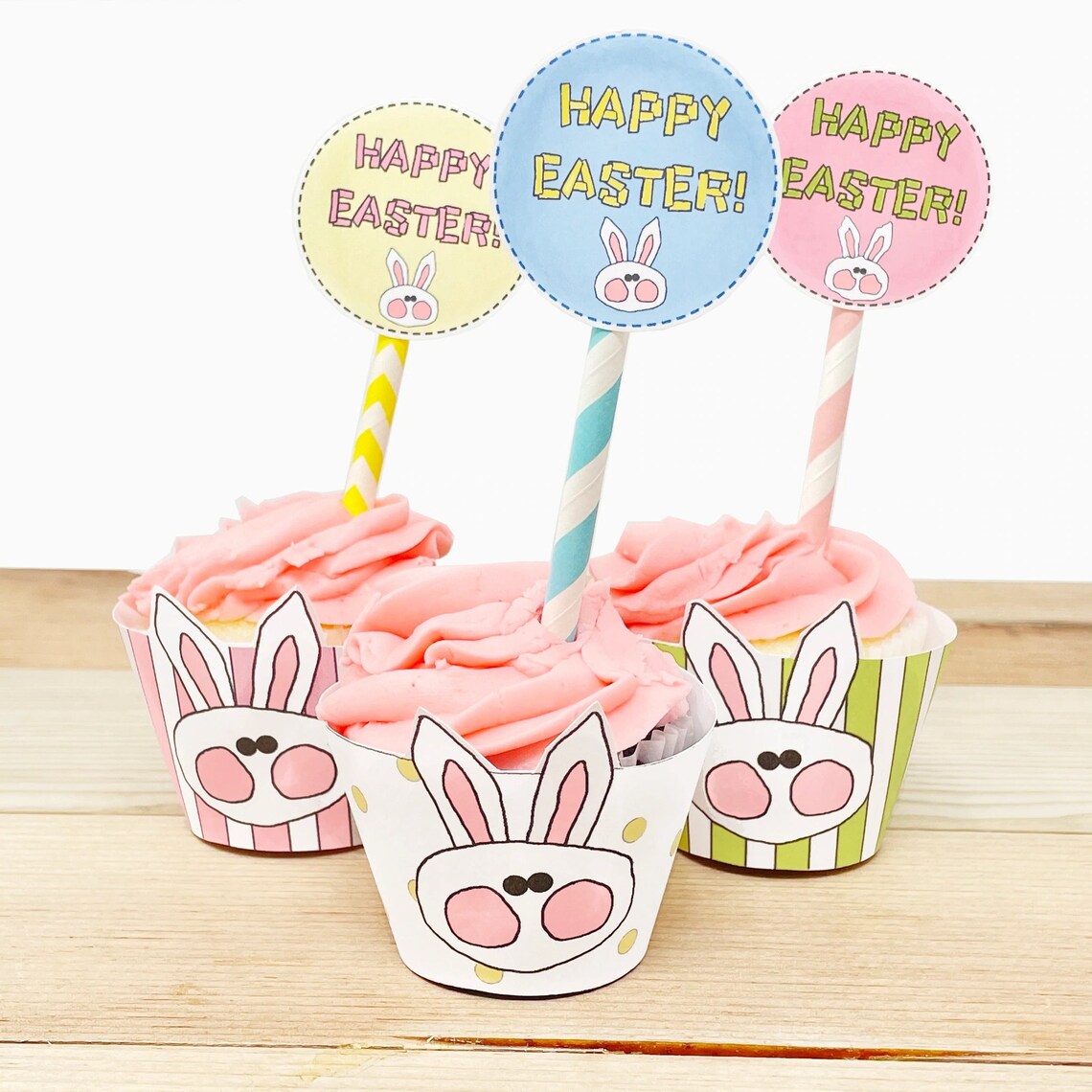 PRINTABLE Easter Cupcake Liner easter Bunny printable Easter Treat ...