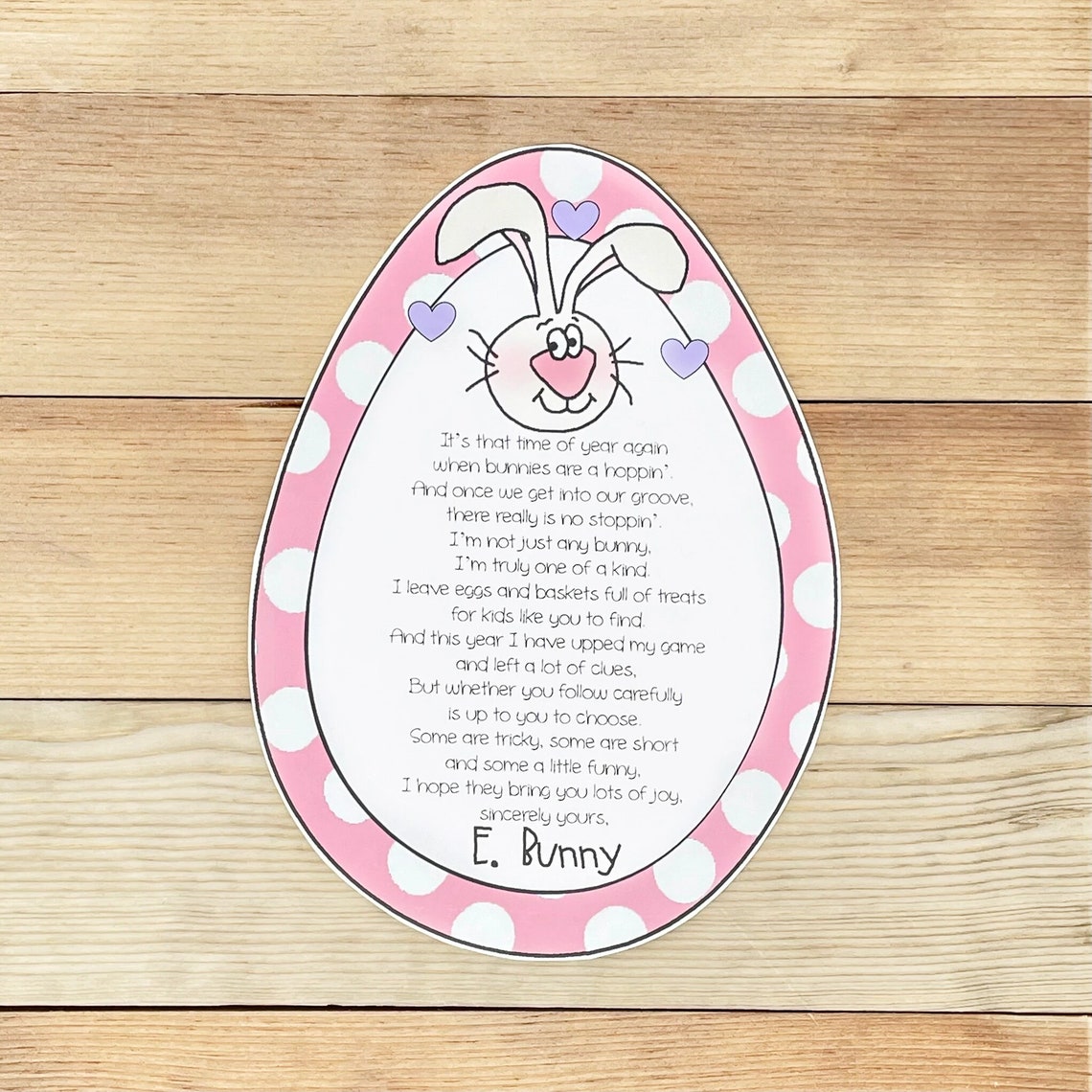 PRINTABLE Easter Activity "notes From the E. Bunny" (printable Easter ...