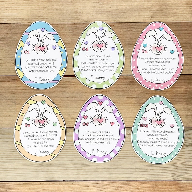 PRINTABLE Easter Activity "notes From the E. Bunny" (printable Easter ...