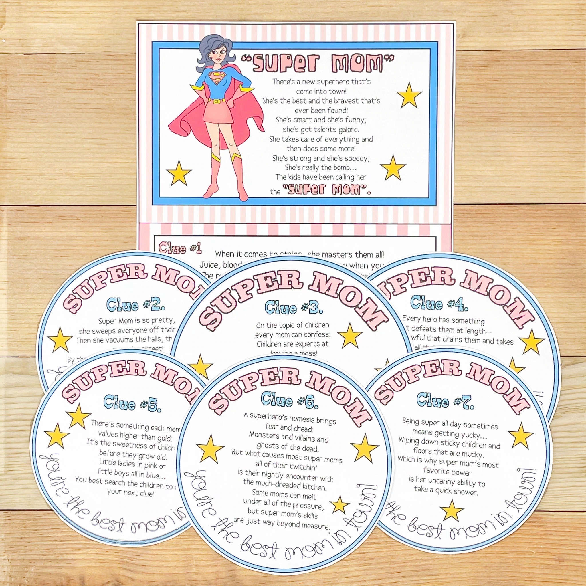 PRINTABLE Mother's Day Treasure Hunt "super Mom" (printable Mother's ...