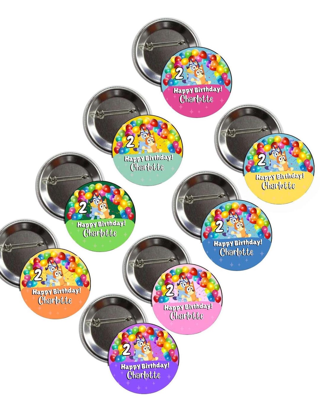 Bluey Birthday Button Pins - Etsy