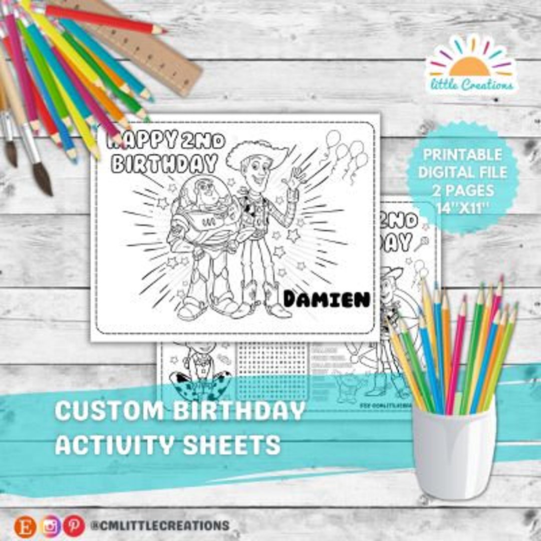 Custom Activity Sheets Toy Story Birthday Party Games - Etsy