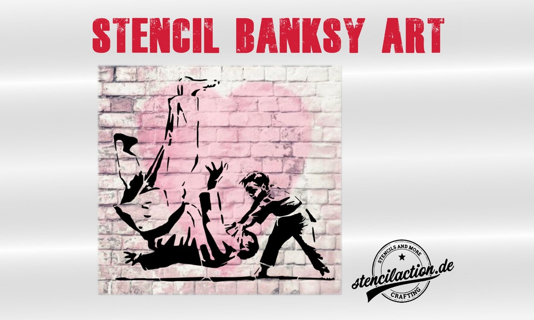 Schablone Banksy Judo Child DIN A4 / A3 Stencil Airbrush DIY Streetart ...