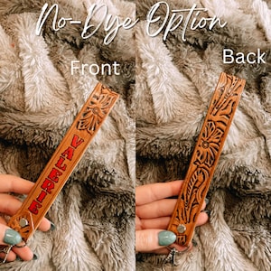 Custom Tooled Leather Key Fob Wristlet Tooled - Etsy