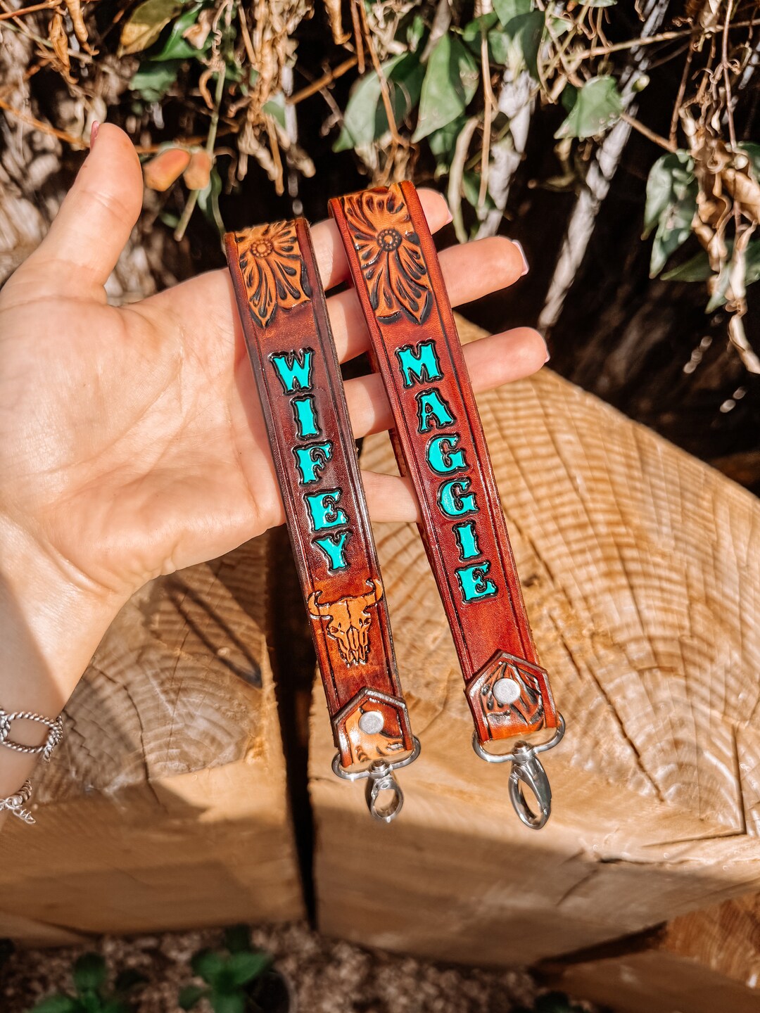 Custom Tooled Leather Key Fob Wristlet Tooled - Etsy