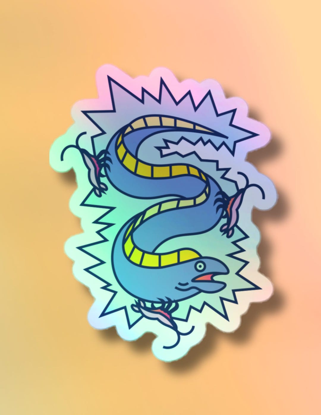 Holographic Eel Sticker (3x3inches) - Etsy