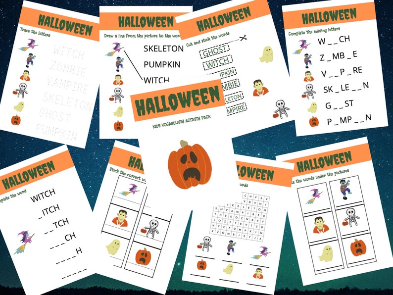 Halloween Kids Activity Pack - Etsy