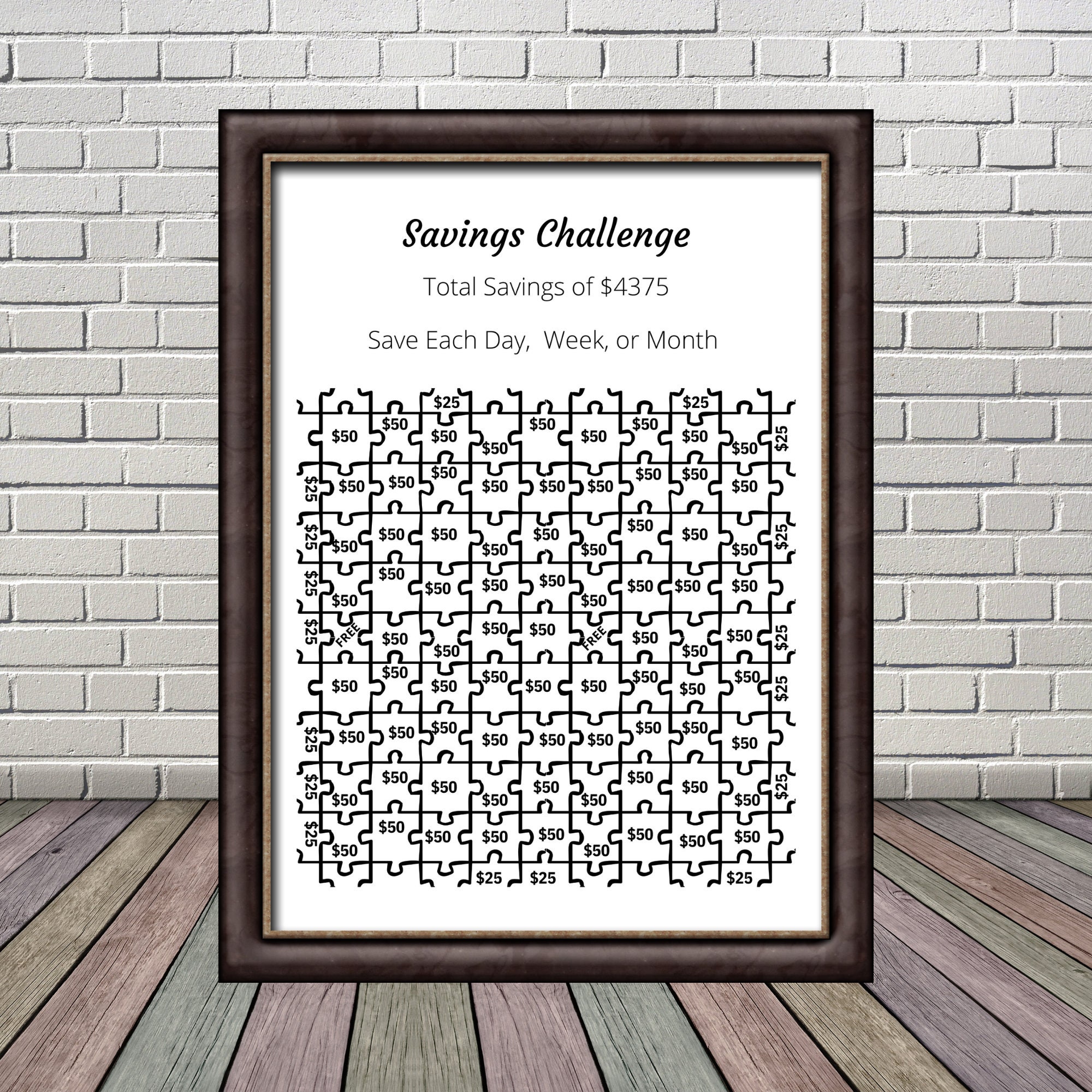 Savings Challenge | Printable | Savings Tracker | Puzzle 4375 - Etsy