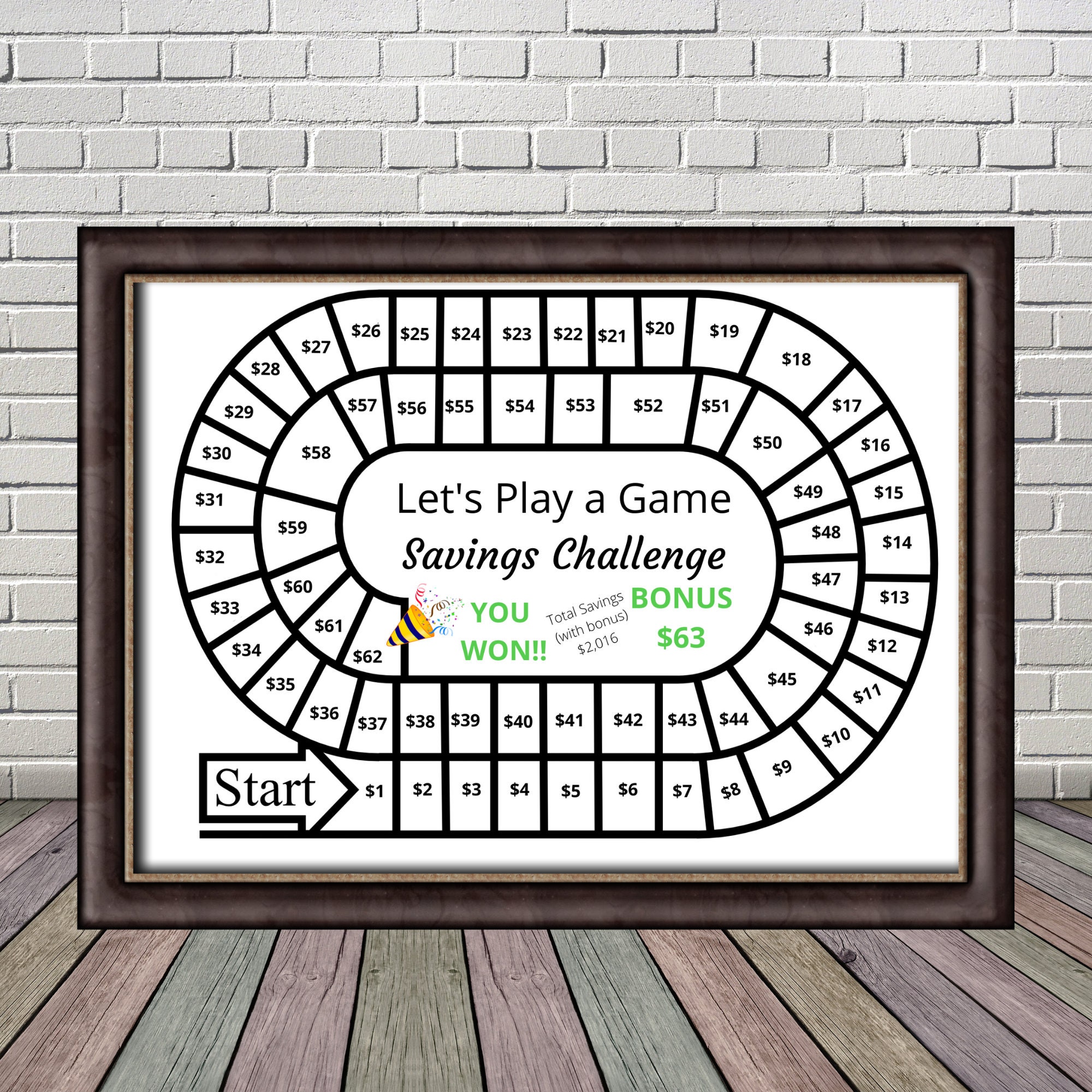 Savings Challenge Printable Savings Tracker Board Game - Etsy