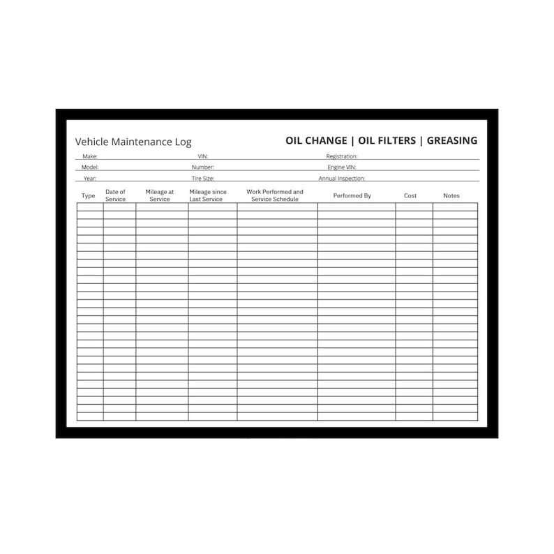 Truck Driver's Daily Log Book | Maintenance Tracker | Parts List ...