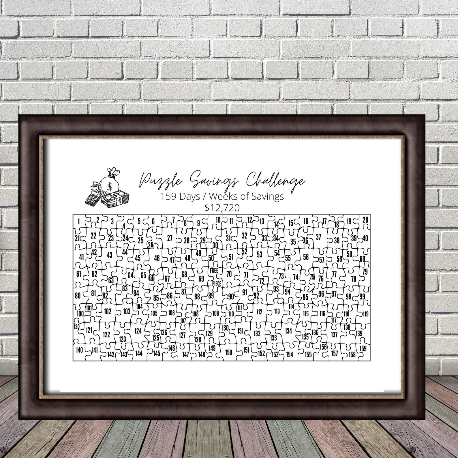 Savings Challenge Printable Savings Tracker Puzzle - Etsy