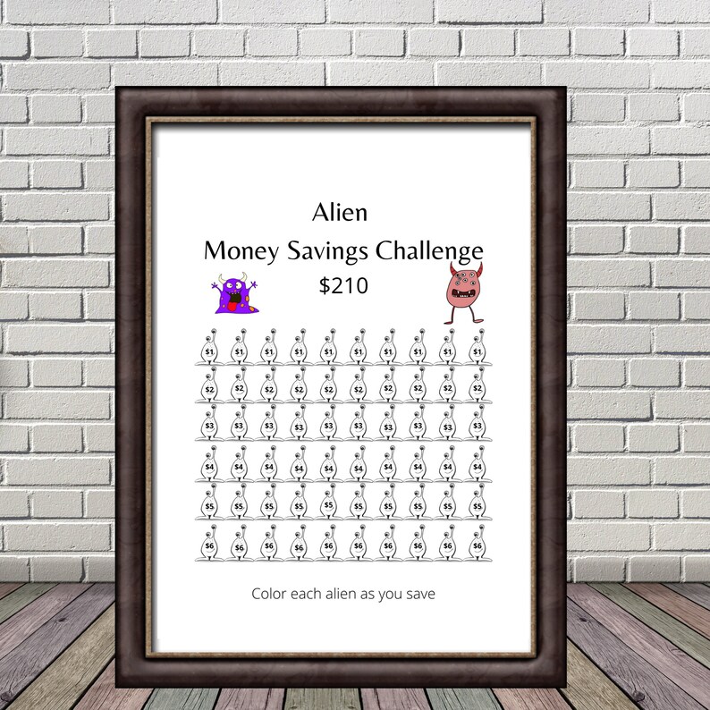 Kids Alien Savings Challenge | Printable | Savings Tracker - Etsy