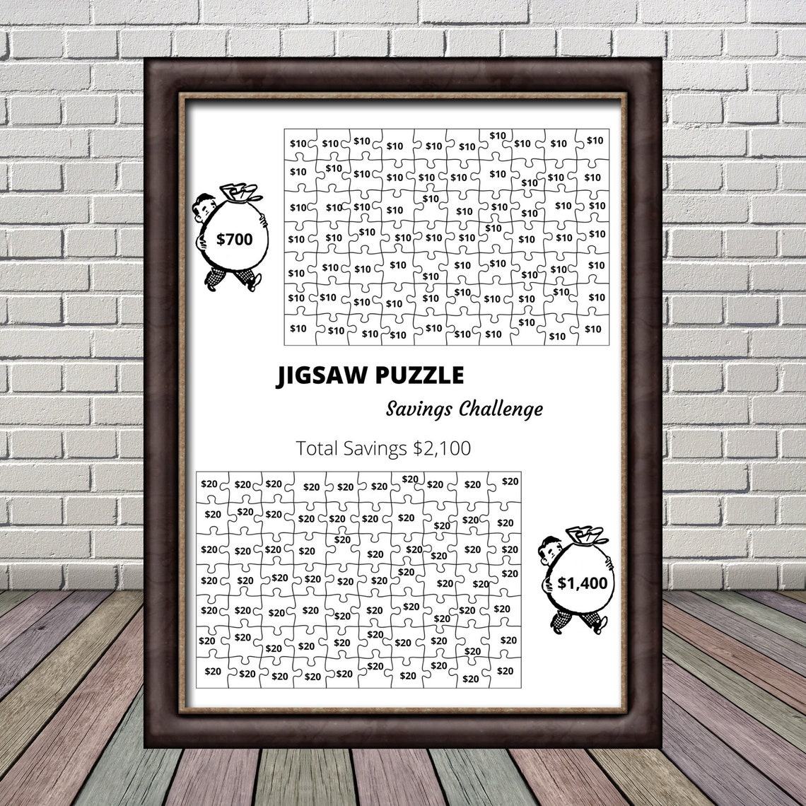 Savings Challenge | Printable | Savings Tracker | Puzzle 2100 - Etsy