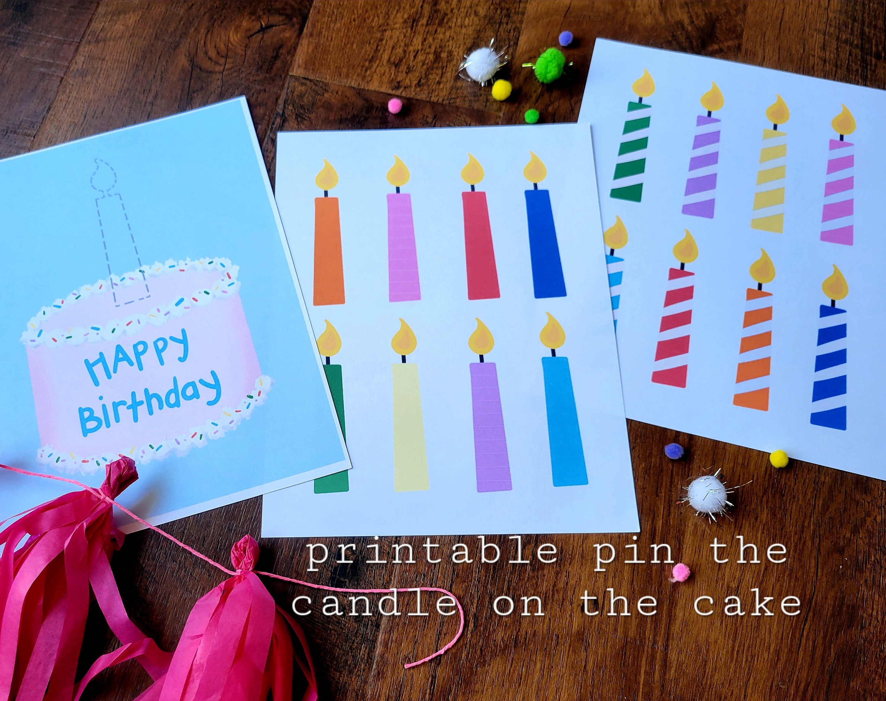Printable Pin the Candle on the Cake - Etsy