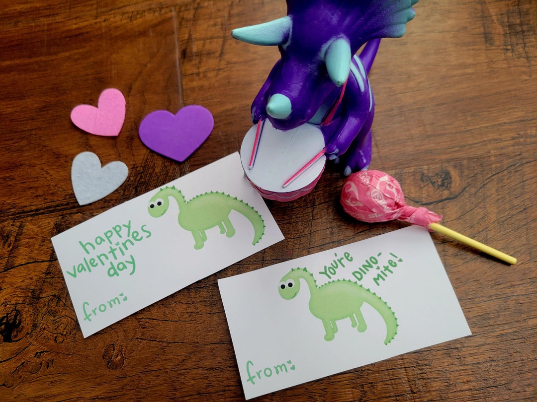 Printable Dino-mite Valentines 2 Designs - Etsy