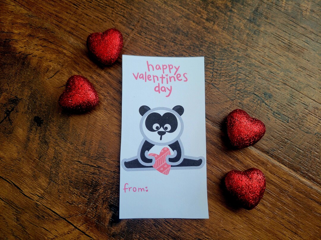 Printable Panda Valentine Card - Etsy