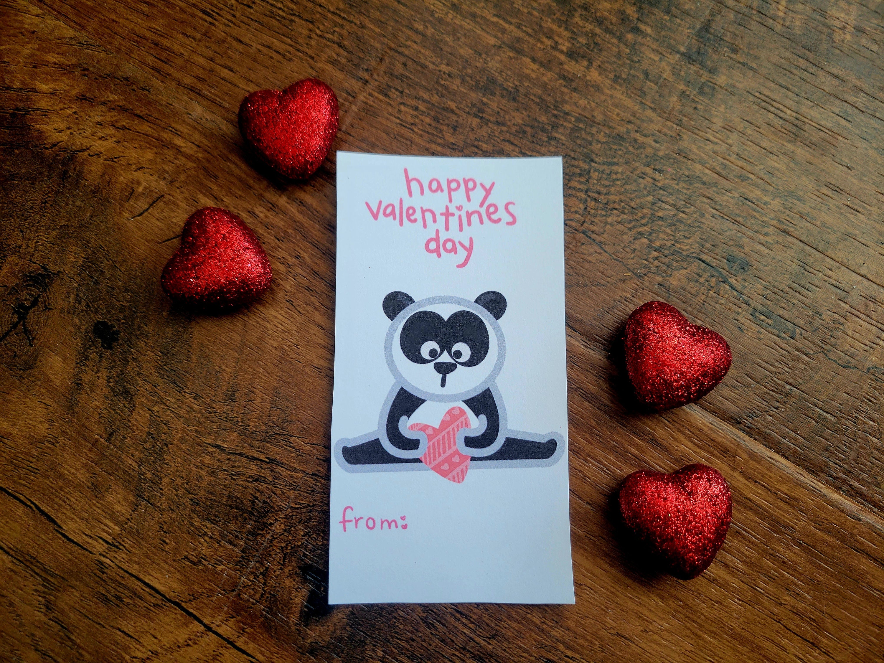 Printable Panda Valentine Card - Etsy