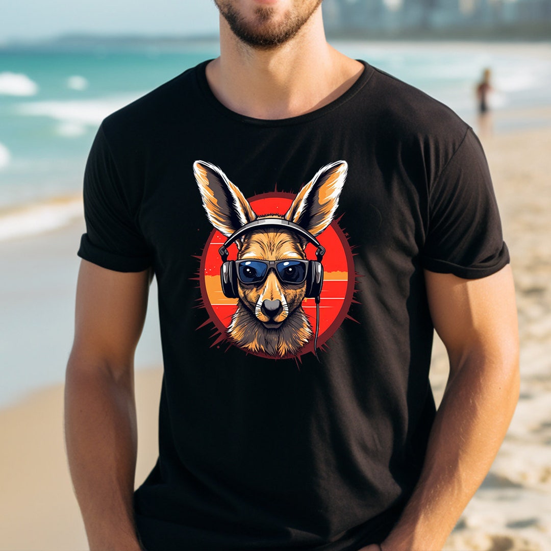 Kangaroo DJ T Shirt Holiday Custom Personalised Australia Aussie Day ...