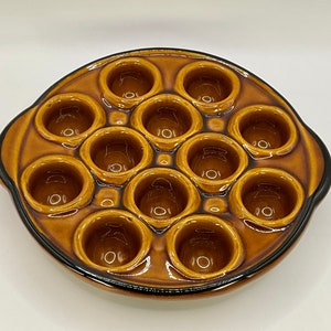French Ornate Ceramic Escargot / Snail Serving Dish / Hors D Oeuvre ...