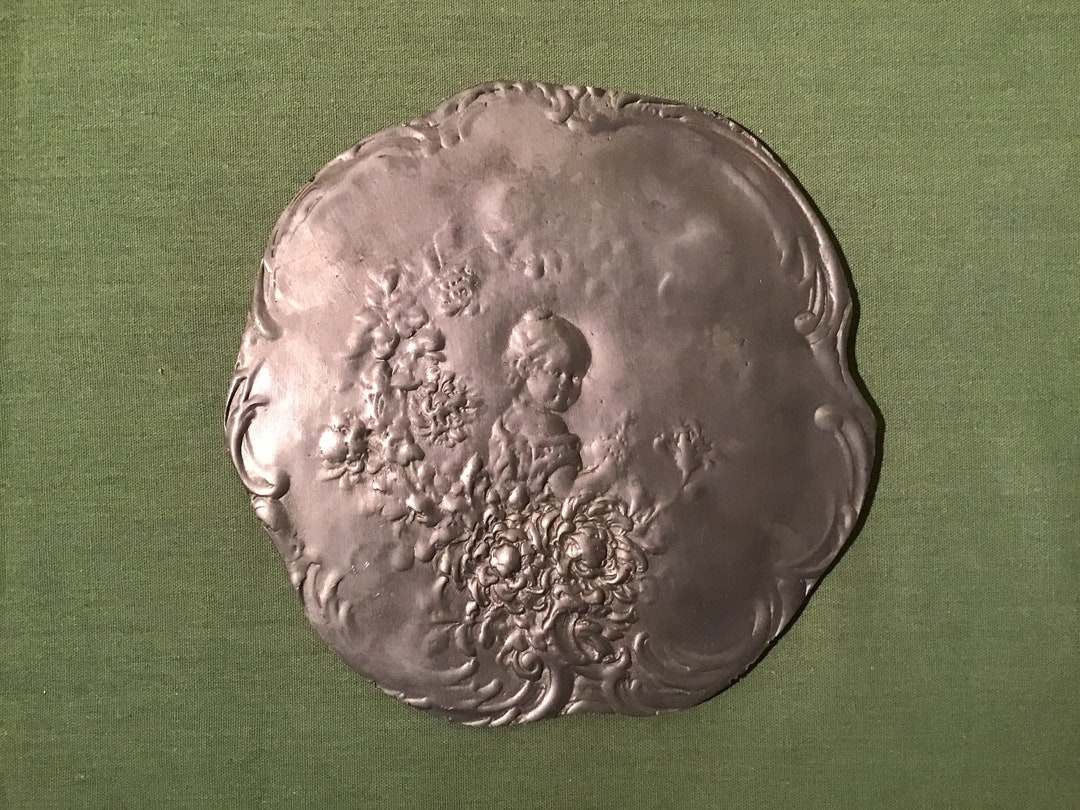 Stunning French Vintage Hand Made Ornate Silver Pewter / Etain Trivet ...