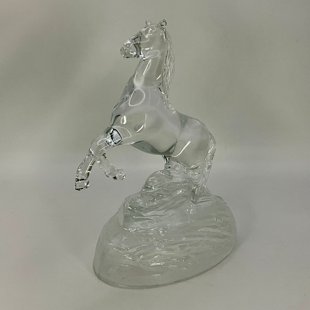 Stunning French Vintage Crystal Glass Horse. - Etsy