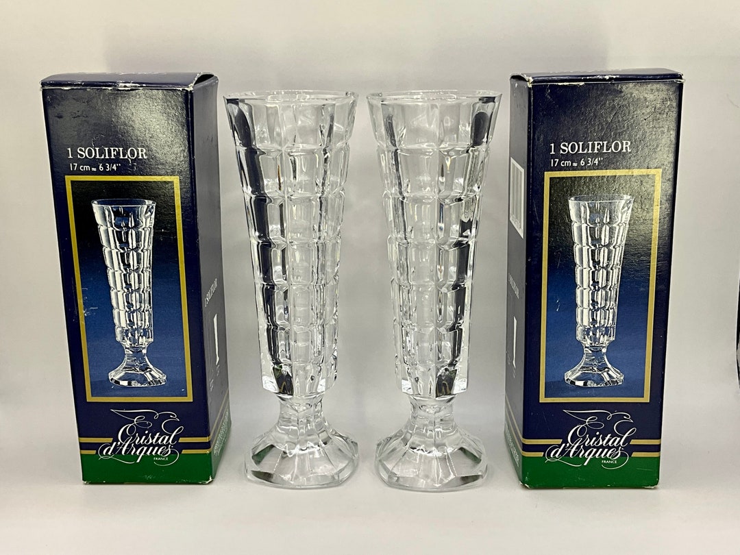 French Vintage Lead Crystal Glass Set of 2 Cristal D'arques Bud ...