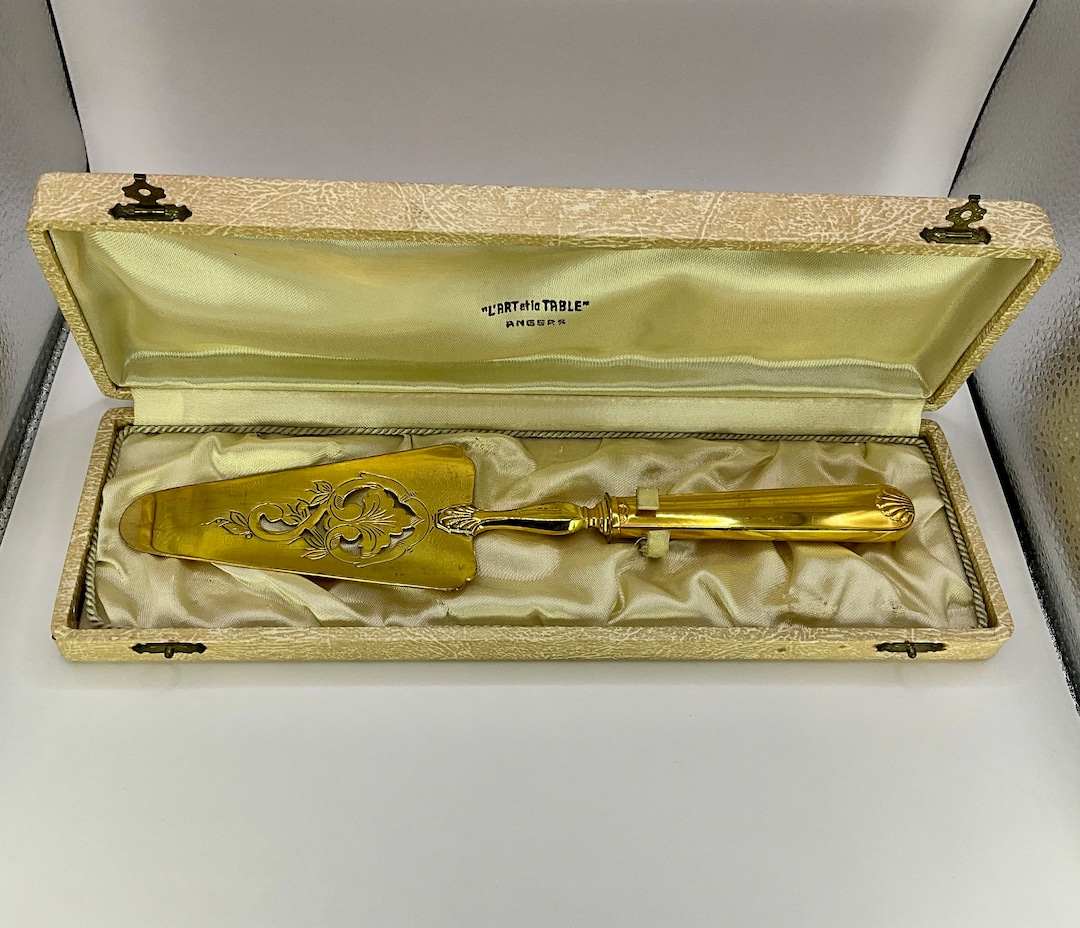 French Vintage Ornate Gold Vermeil Metal L’ART Et La TABLE Dessert ...