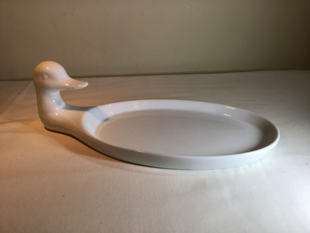 French Vintage Limoges France Ceramic White Duck Platter for Serving ...
